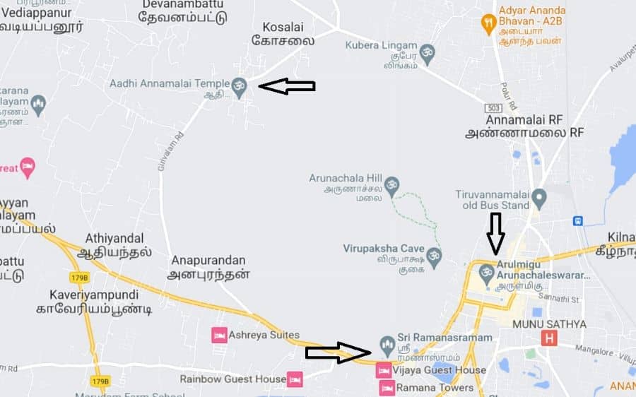 Adi Annamalai Temple on the Girivalam Route, Tiruvannamalai, Tamil Nadu ...